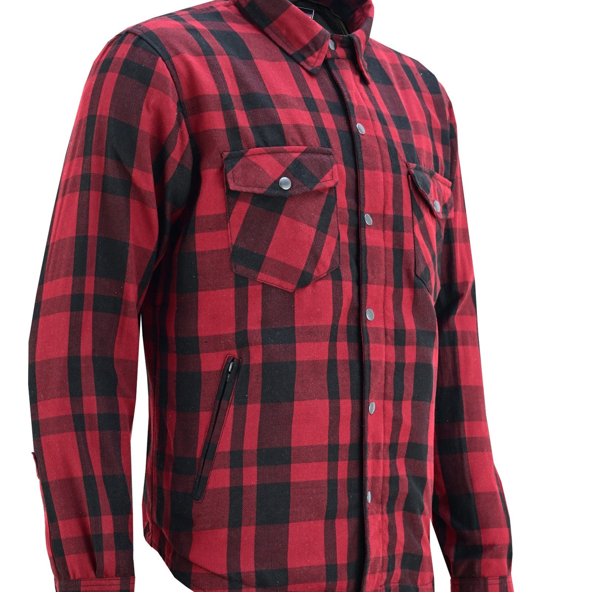 Men’s Armored Motorcycle Flannel Shirt, Armor Reinforced with Kevlar b – Vance Leathers Retail