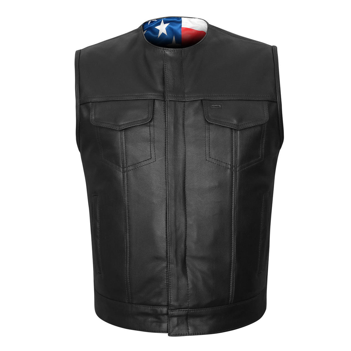 Men's Zipper and Collarless Club Vest with American Flag – Vance ...